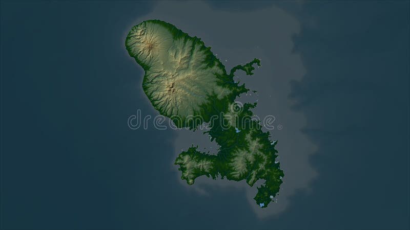 Martinique Highlighted. Physical Stock Illustration - Illustration of ...