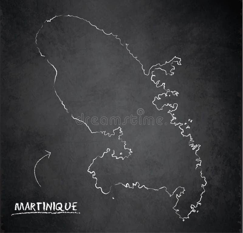 Martinique Map, Design Card Blackboard Chalkboard Stock Vector ...