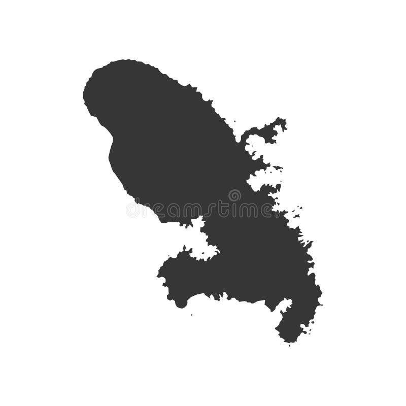 Martinique outline map stock illustration. Illustration of shaded - 5380258