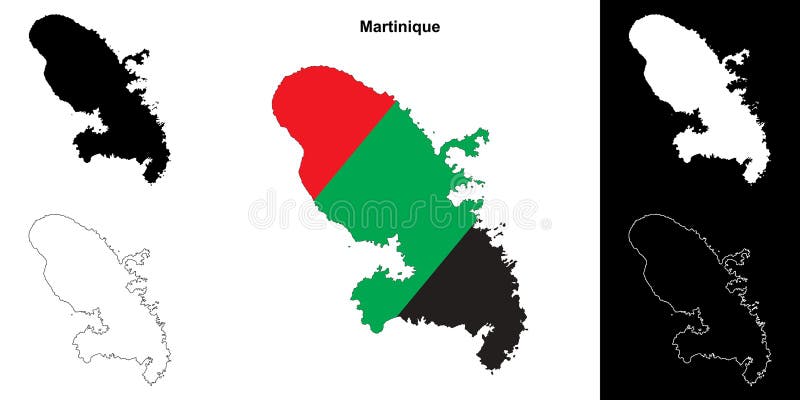 Martinique outline map stock illustration. Illustration of detailed ...