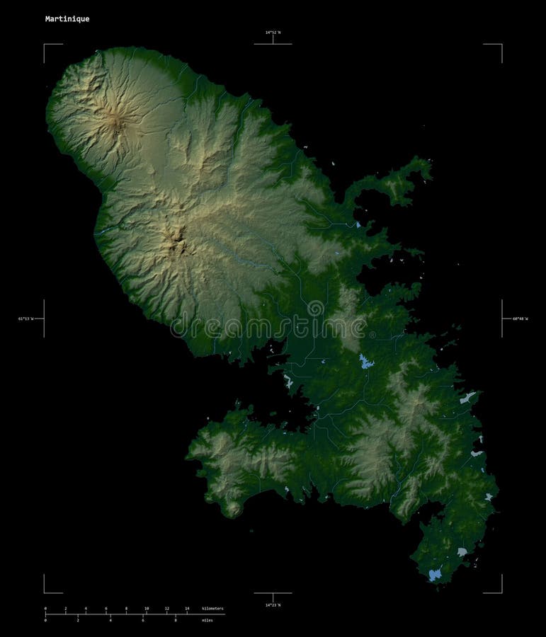 Martinique Shape on Black. Physical Stock Illustration - Illustration ...