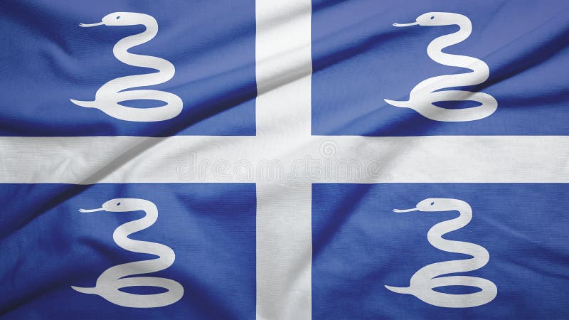 Martinique Snake Flag with Fabric Texture Stock Image - Image of flag ...