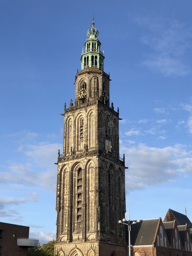 Martinitoren in Groningen editorial stock image. Image of bell - 186331809