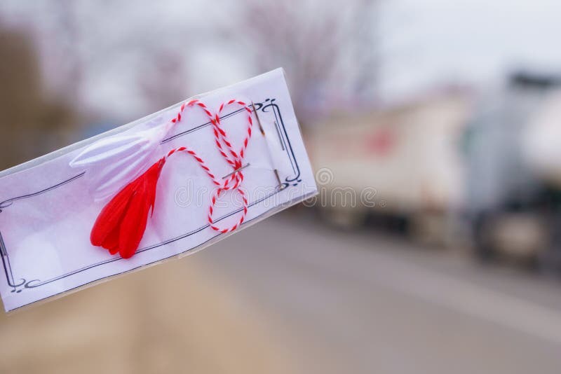 Martisor is a Folklore Symbol. Background with Selective Focus and Copy ...