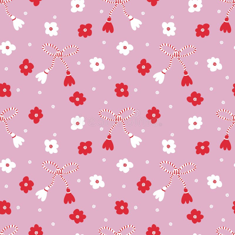 Martisor Seamless Pattern for March 1st Day of Spring. Print for Paper ...
