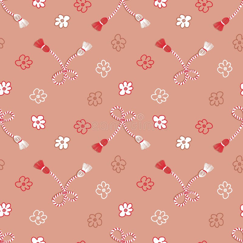 Martisor Talisman Gift Traditional Accessory Seamless Pattern. Print ...