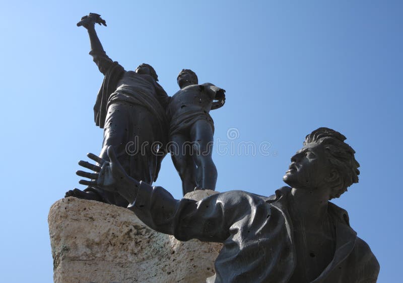 The Martyr S Statue (Beirut, Lebanon) Stock Photo - Image of monument ...