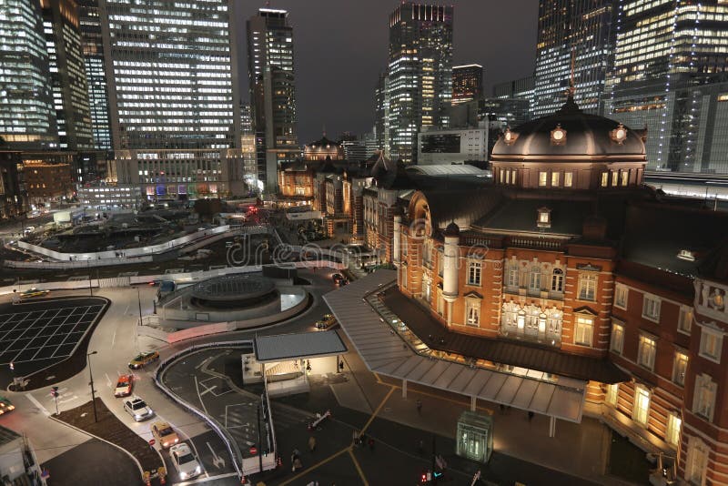 Tokyo Business District With At Night Stock Photo - Image of tall ...