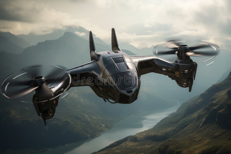 Marvel at the Agility of a Tiltrotor Aircraft Stock Illustration ...