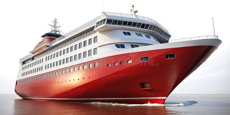 A Breathtaking Red Vessel with a Sparkling White Top Deck a Maritime ...