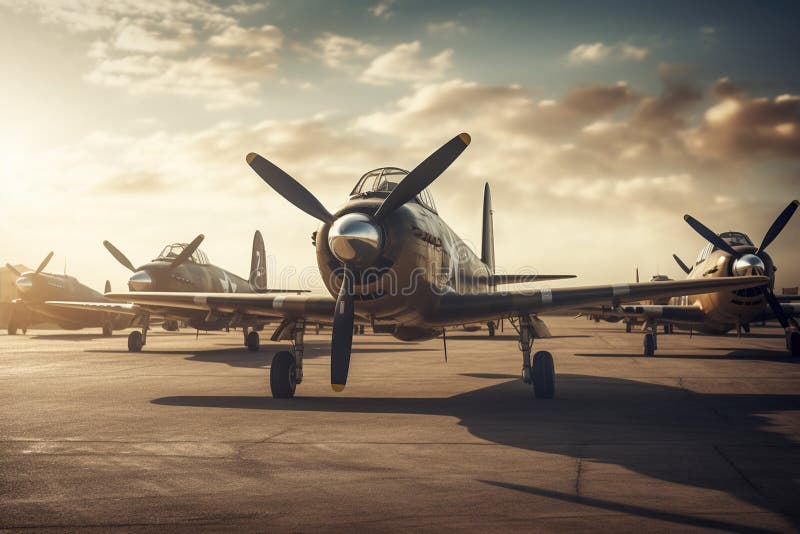 Marvel at a Collection of Historical Warplanes Stock Illustration ...