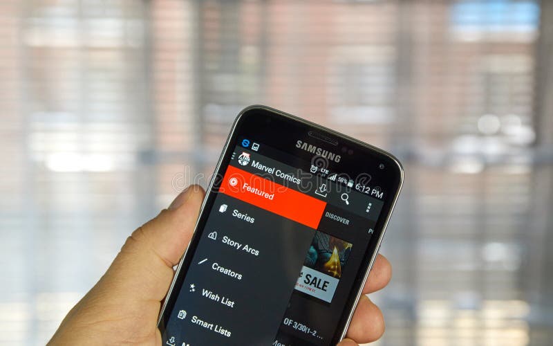 Marvel Comics app editorial photo. Image of closeup, comics - 69439306