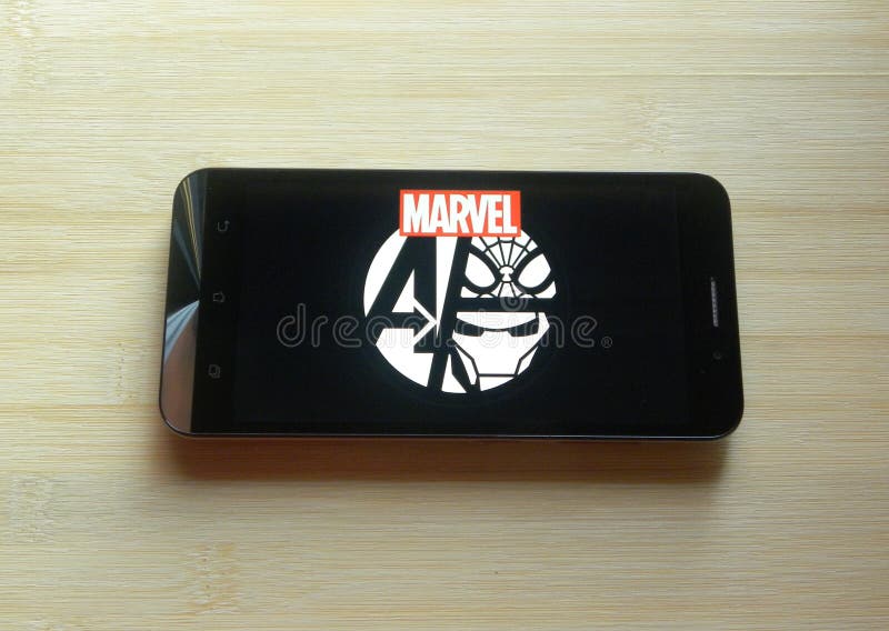 Marvel Comics on Mobile Phone Editorial Stock Photo - Image of device ...