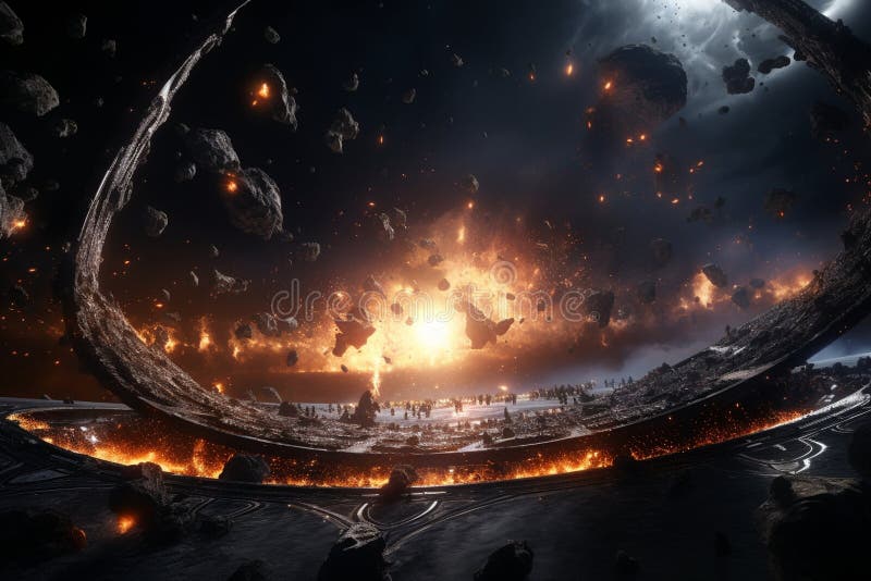 Marvel at a Cosmic Migration As Spacecraft of Stock Illustration ...