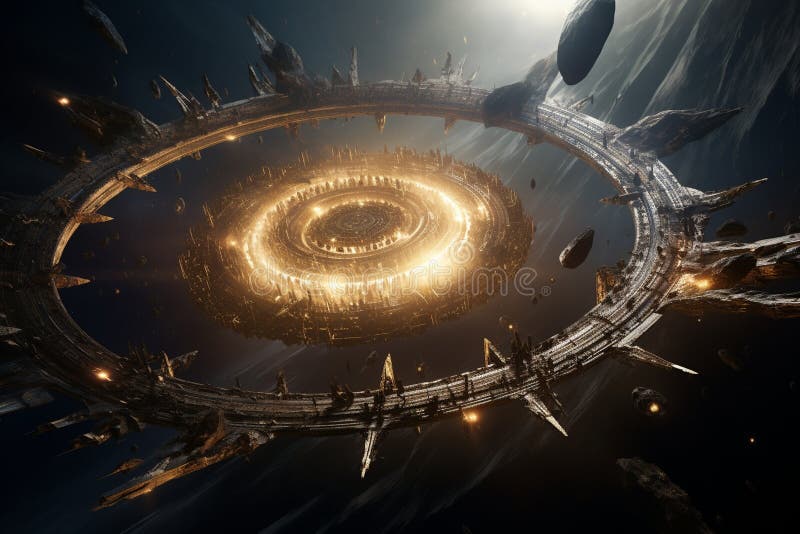 Marvel at a Cosmic Migration As Spacecraft of Stock Illustration ...