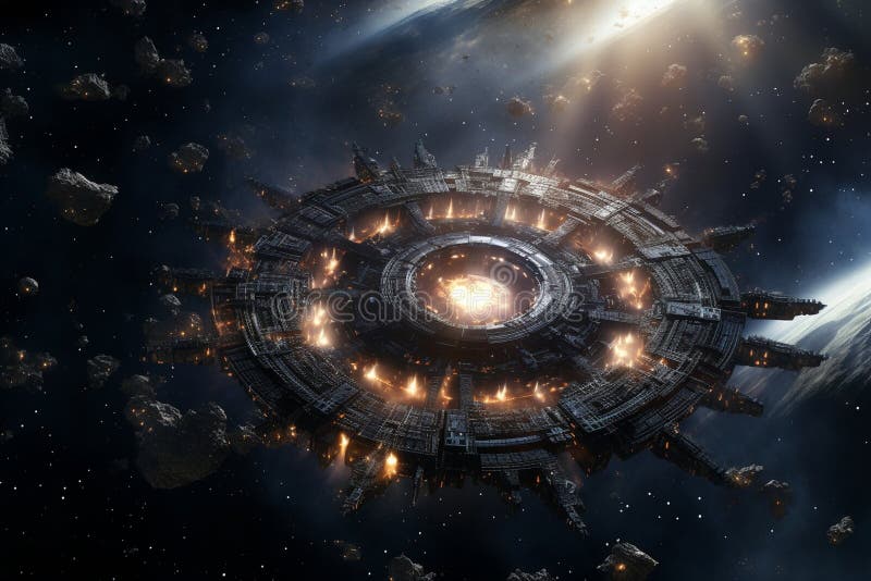 Marvel at a Cosmic Migration As Spacecraft of Stock Illustration ...