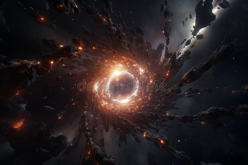 Marvel at a Cosmic Migration As Spacecraft of Stock Illustration ...