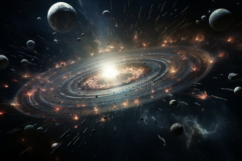 Marvel at a Cosmic Migration As Spacecraft of Stock Illustration ...