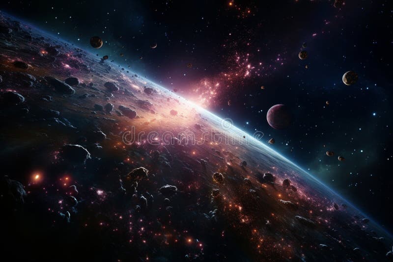 Marvel at a Cosmic Migration As Spacecraft of Stock Illustration ...