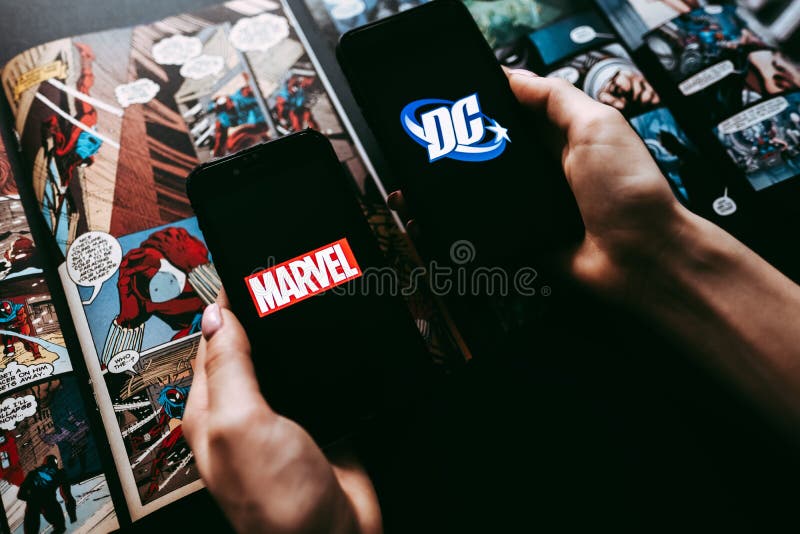 Marvel and DC comics logo. editorial stock photo. Image of batman ...