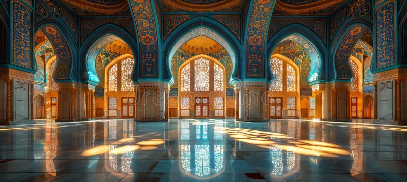 Marvel at the Exquisite Interior of a Grand Mosque Adorned with ...