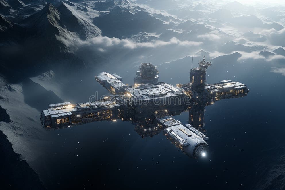 Marvel at a Fleet of Exploration Spacecraft Stock Illustration ...