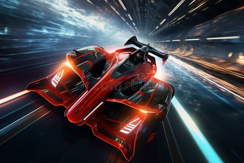 Marvel at a Futuristic Air Race Where Highspeed Stock Illustration ...