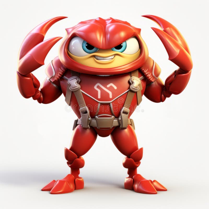 Marvel-inspired 3d Red Robot Character Design with Explosive Wildlife ...