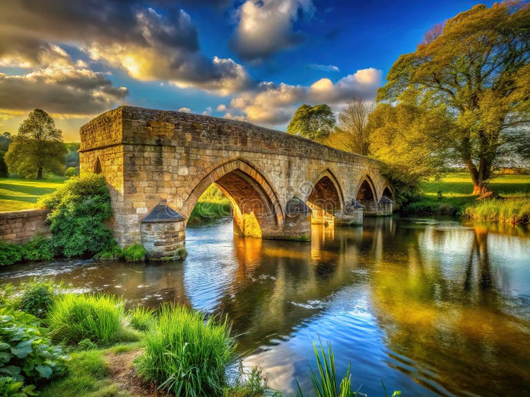 Majestic Medieval Woolbeding Bridge a Historic Landmark on the River ...
