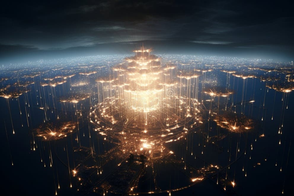 Marvel at the Precision of a Synchronized Drone Stock Illustration ...