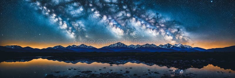 Marvel of a Starry Night Sky in a Remote Location, with a Silhouette of ...