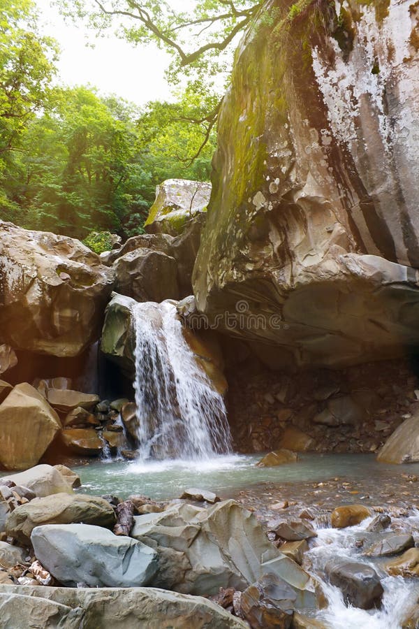 Marvellous Flowing Streams between the Rocks of the Mountain Creek in ...