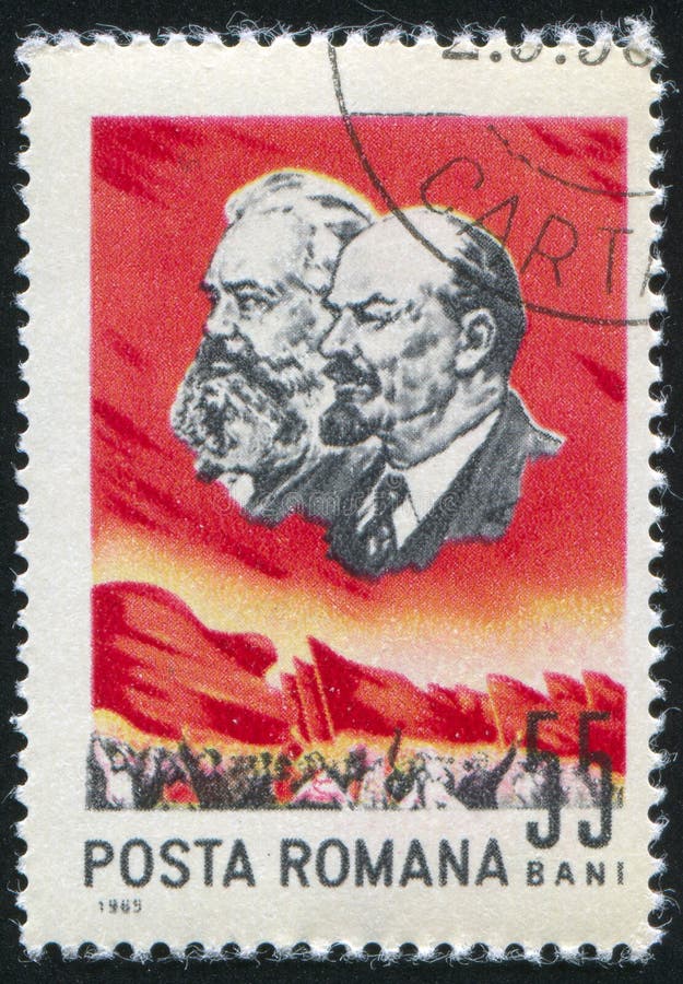 Flagge Mit Marx Und Lenin, 20 Jahre SED Serie, Circa 1966 ...