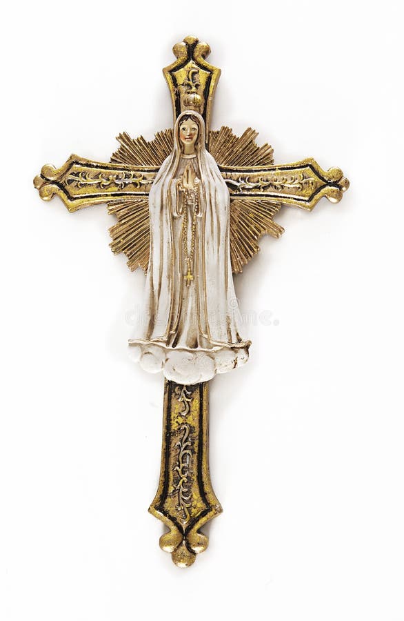 Mary on cross praying stock image. Image of guardian - 13430571