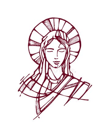 Mother Mary Face Stock Illustrations – 528 Mother Mary Face Stock ...