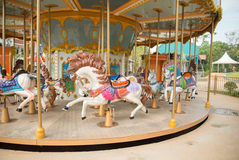 Mary Go Round in the Amusement Park Outdoor Stock Image - Image of ...