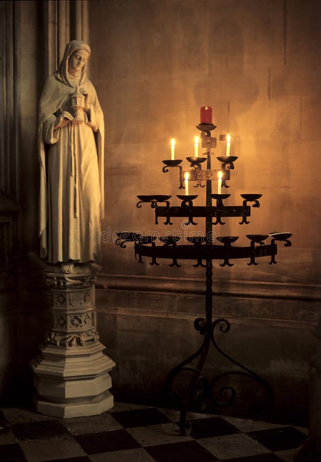 Mary Magdalen Statue Oxord University Stock Image - Image of fire ...