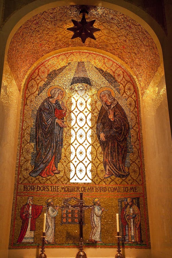 Mary Mosaic Shrine Immaculate Conception Stock Image - Image of ...
