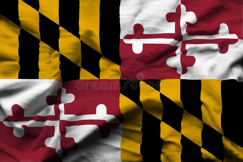 Maryland Realistic Flag Illustration. Stock Illustration - Illustration ...