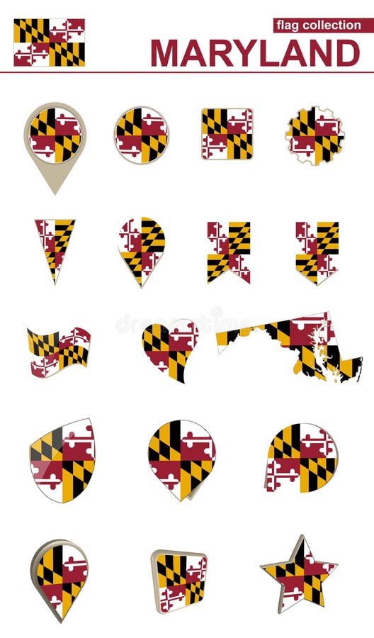 Maryland Flag Collection. Big Set for Design Stock Vector ...