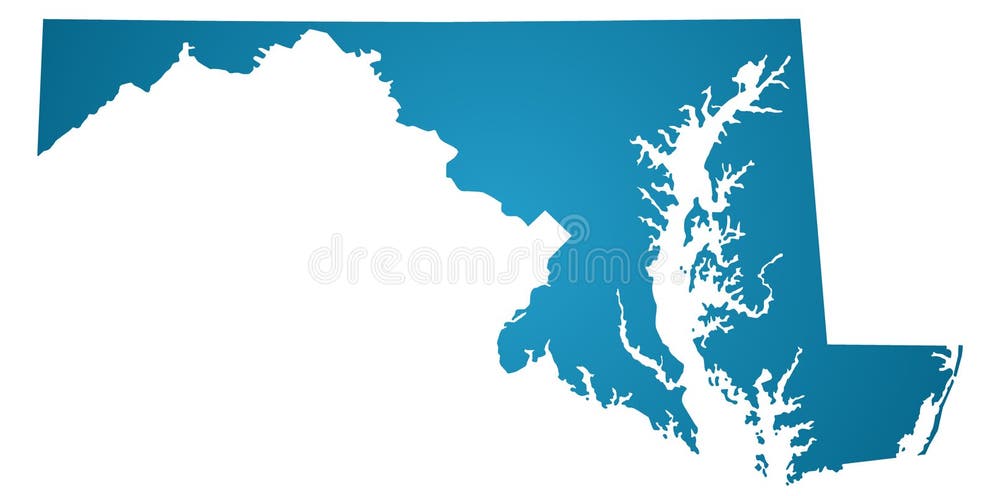 Maryland Map. Shape of the Maryland State Stock Illustration ...