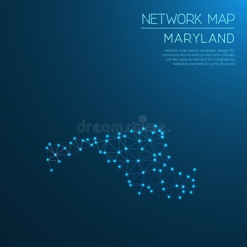 Maryland network map. stock vector. Illustration of government - 86851455