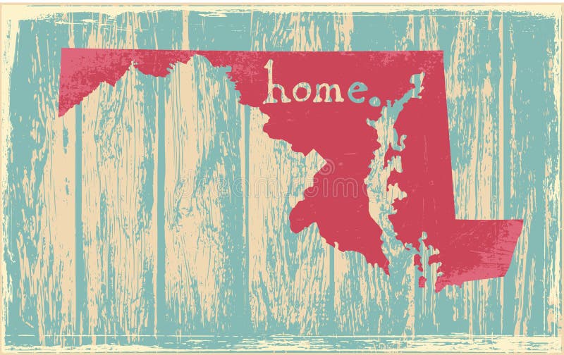 Maryland Nostalgic Rustic Vintage State Vector Sign Stock Vector ...