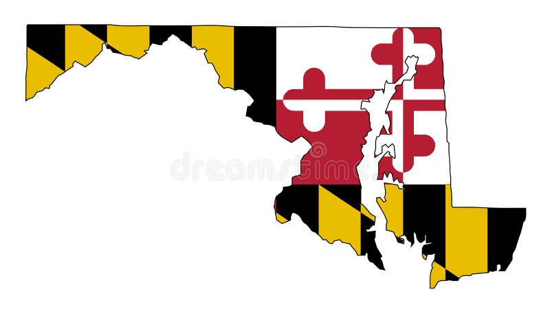 Maryland Outline Map and Flag Stock Vector - Illustration of maryland ...