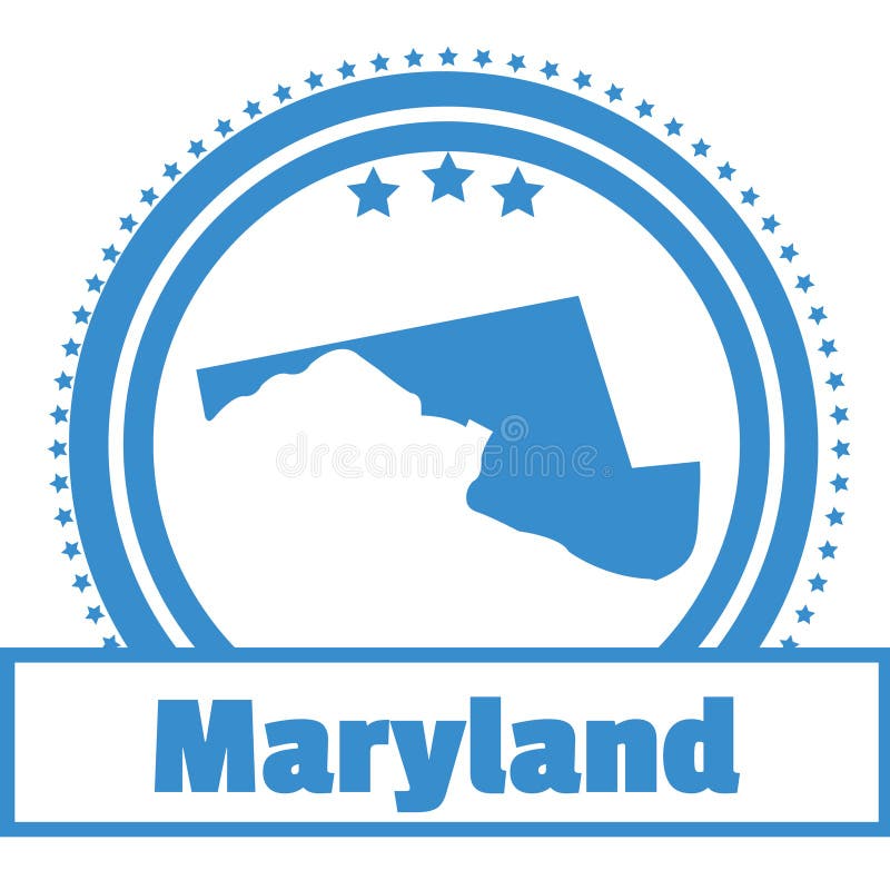 Maryland State Map Label. Vector Illustration Decorative Design Stock ...