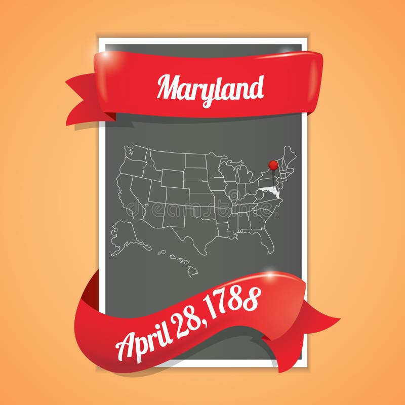 Maryland State Map Poster. Vector Illustration Decorative Design Stock ...
