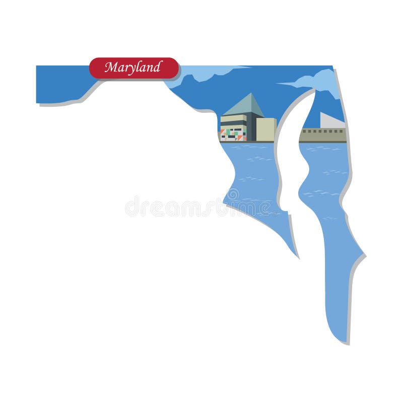Maryland State Map. Vector Illustration Decorative Design Stock Vector ...