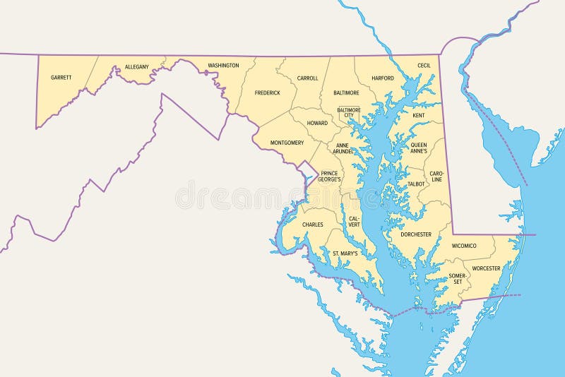 Maryland, U.S. State, 23 Counties and 1 Independent City, Political Map ...