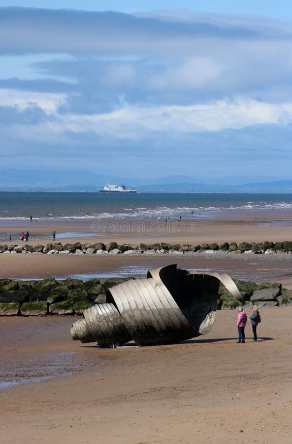 Marys Shell on Cleveleys Beach and View North Editorial Stock Photo ...