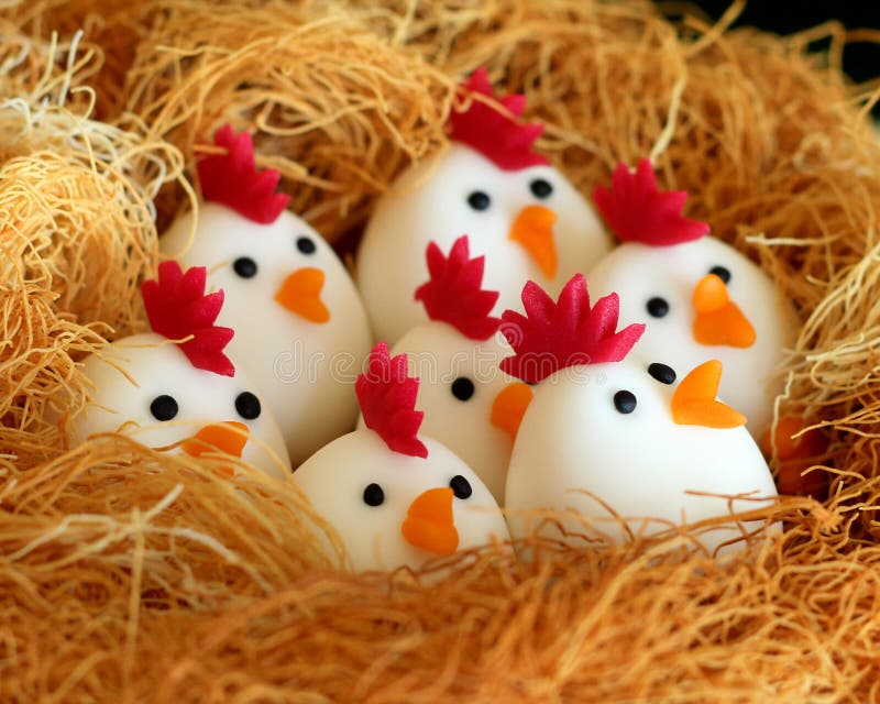 Marzipan Art, Chicks in Vermicelli Nest, Pastry Work Stock Photo ...